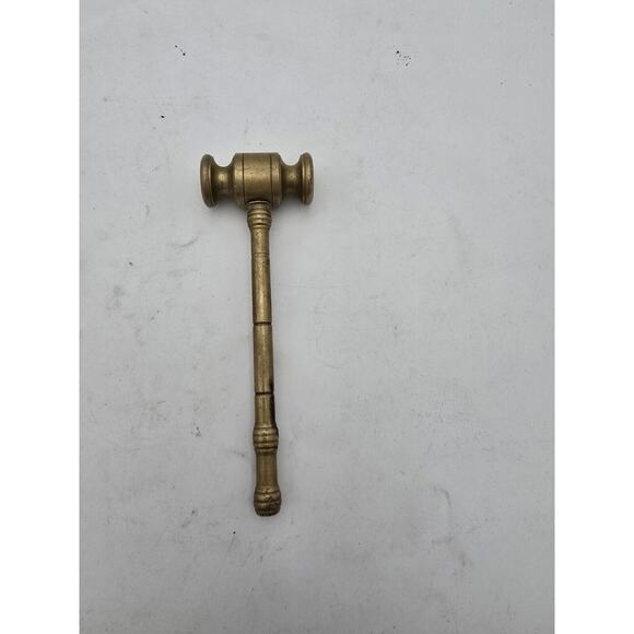 Vintage Handmade | Other | Vintage Auctioneer Judge Brass Gavel Hammer ...